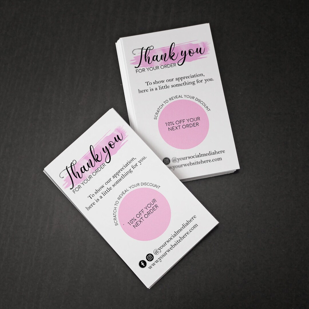 Business Scratch Cards Business Cards Scratch Cards Thank - Etsy