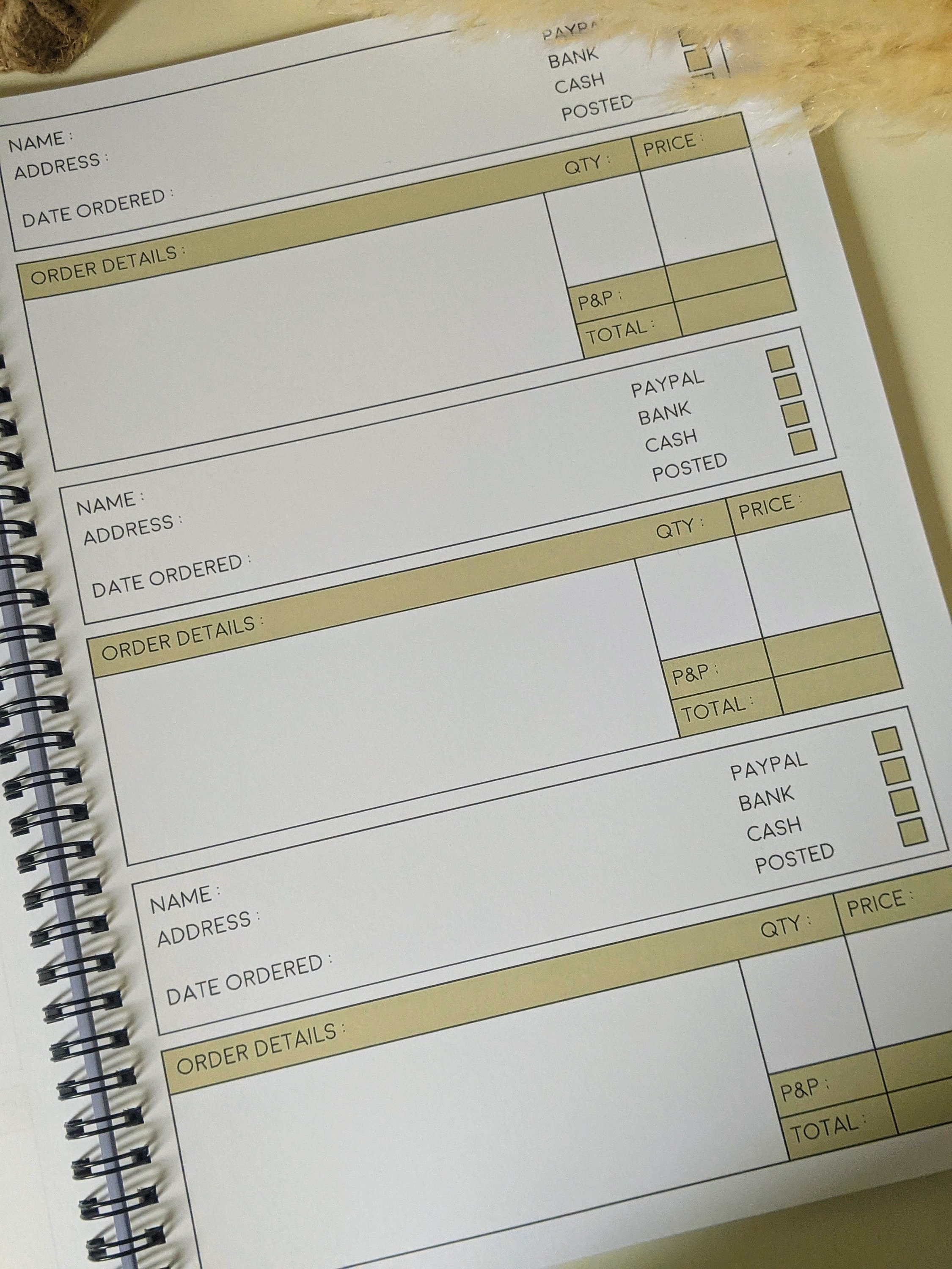 Personalised A4 Order Book Logo Order Book Small Business - Etsy