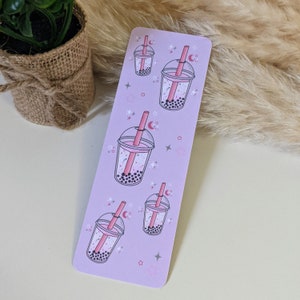 Bubble Tea Bookmark Boba Bookmark Kawaii Bookmark - Etsy