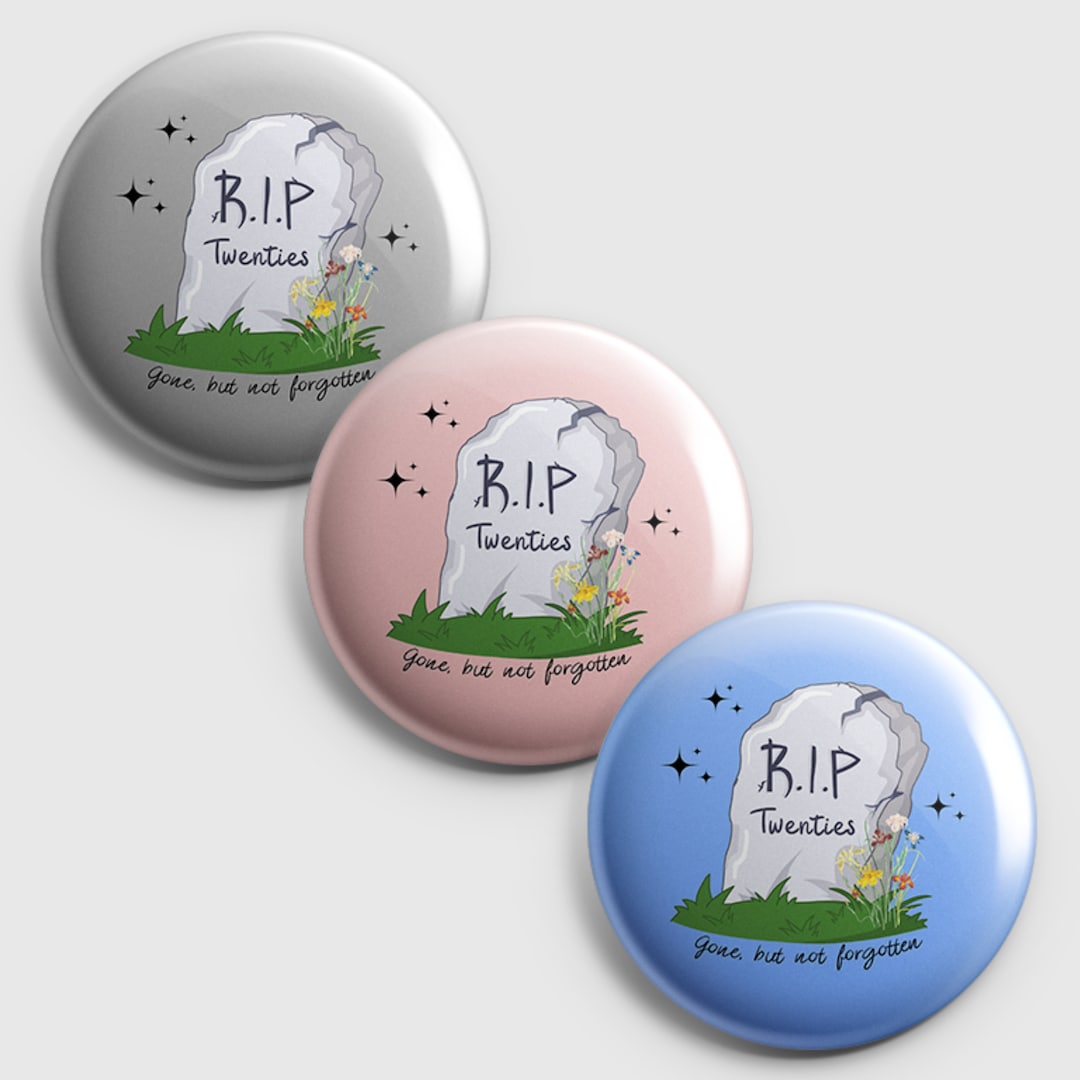 RIP Twenties Badge, 30th Birthday Badge, Hello Thirty, RIP 20s, Hello ...