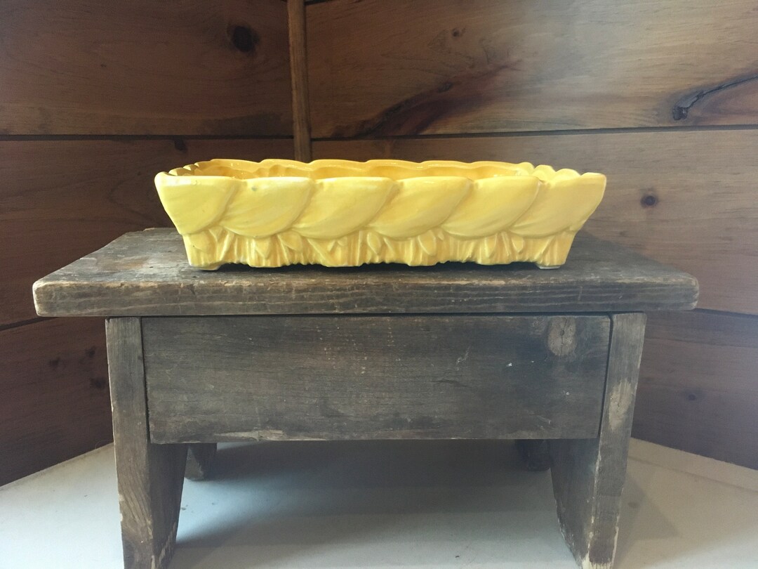 Vintage Mccoy Yellow Centerpiece Pottery Dish - Etsy