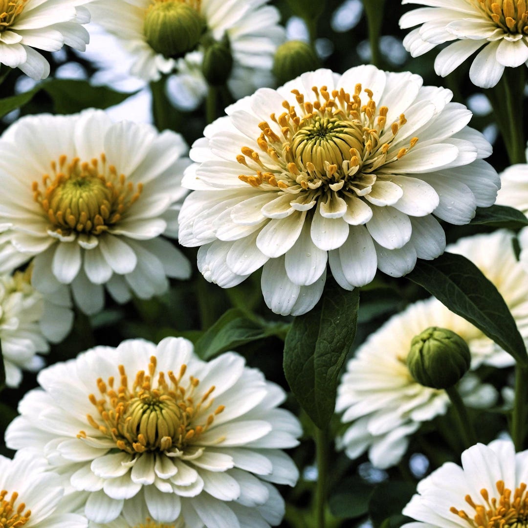250 White POLAR BEAR ZINNIA Elegans Flower Seeds - Etsy