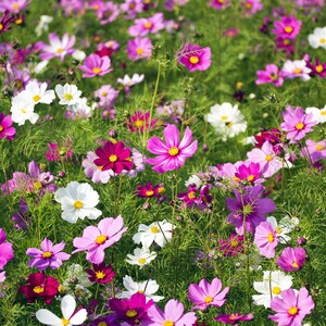 300 Mixed Colors DWARF COSMOS Bipinnatus Red Pink White Fast Growing ...