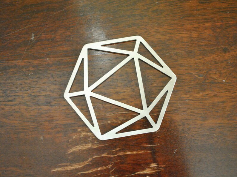 D&D D20 Steel Industrial Coaster / Paper Weight Geometric 20 | Etsy