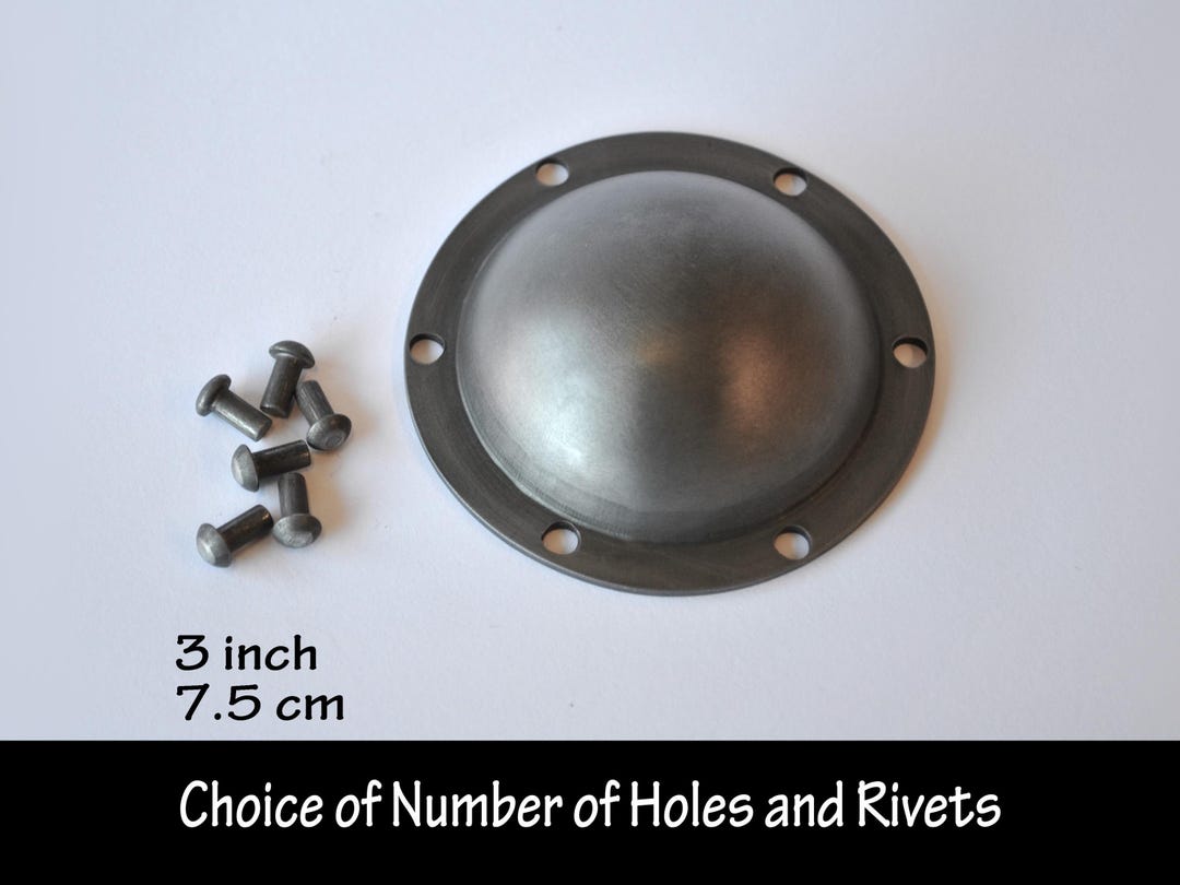 Extra Small Custom Made Steel Boss / Umbo Replica With Rivets 3" Inch 7 ...