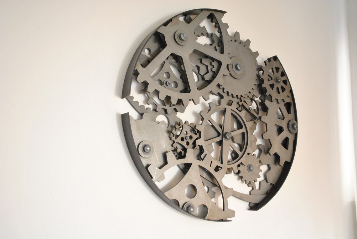 Steel Circle of Cogs and Gears Industrial Steampunk Metal Sculpture - Etsy