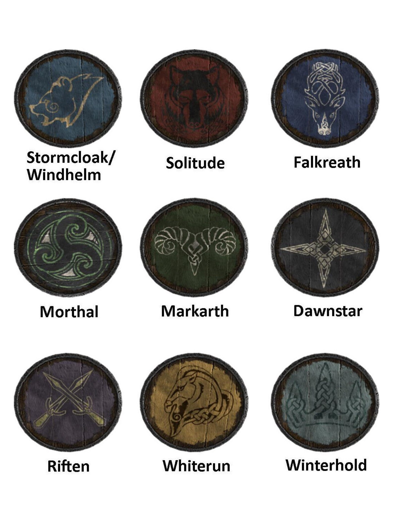 Steel Wood and Leather Skyrim Falkreath Hold Shield Replica - Etsy