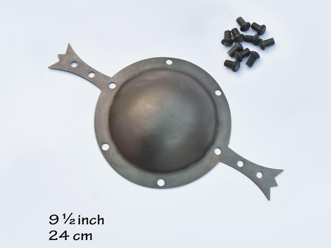 Small Winged Steel Ragnar Viking Shield Boss / Umbo Replica With Rivets ...