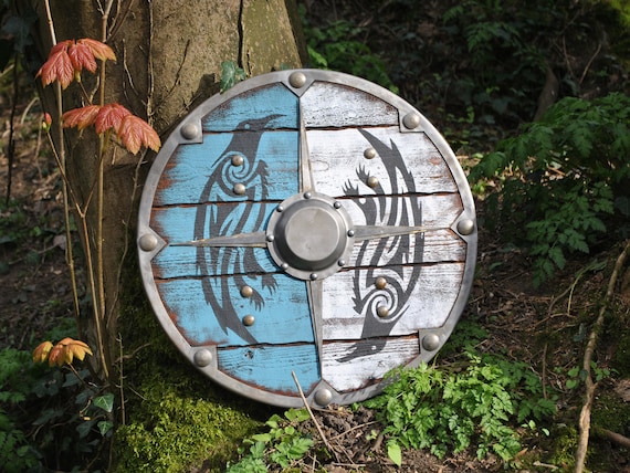 Steel and Wood Valhalla Two Raven Design Light Shield Replica - Etsy