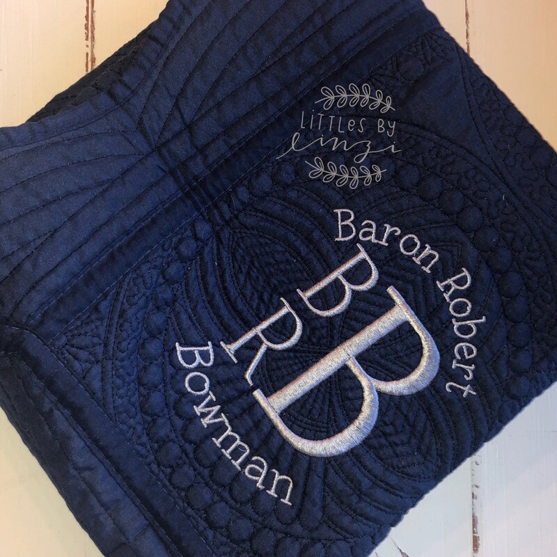 Monogrammed Quilt - Etsy