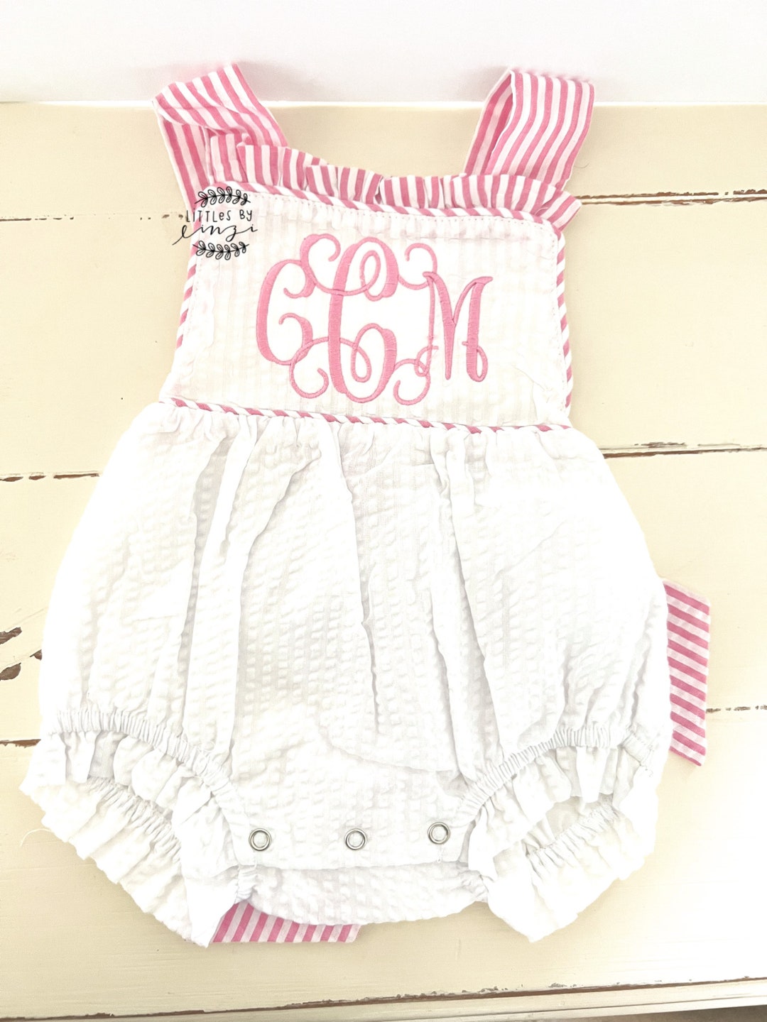 Newborn Baby Gift - Personalized Baby Sunsuit - Baby Girl Bubble ...