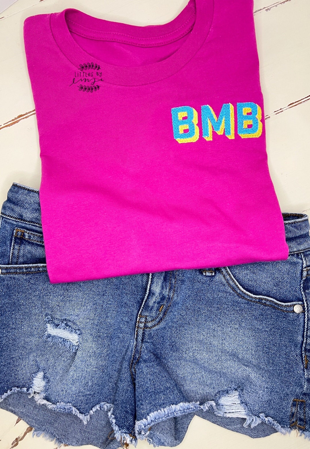 Kids Monogram T Shirt Embroidered Kids T Shirt Girls - Etsy