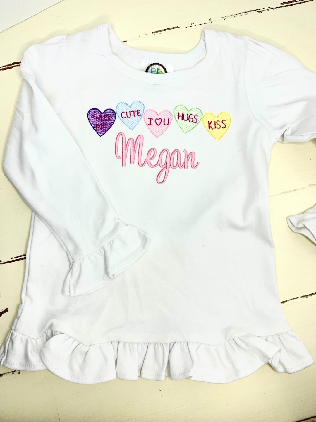 Girls Valentine Embroidery Shirt Valentine's Shirts Monogrammed ...