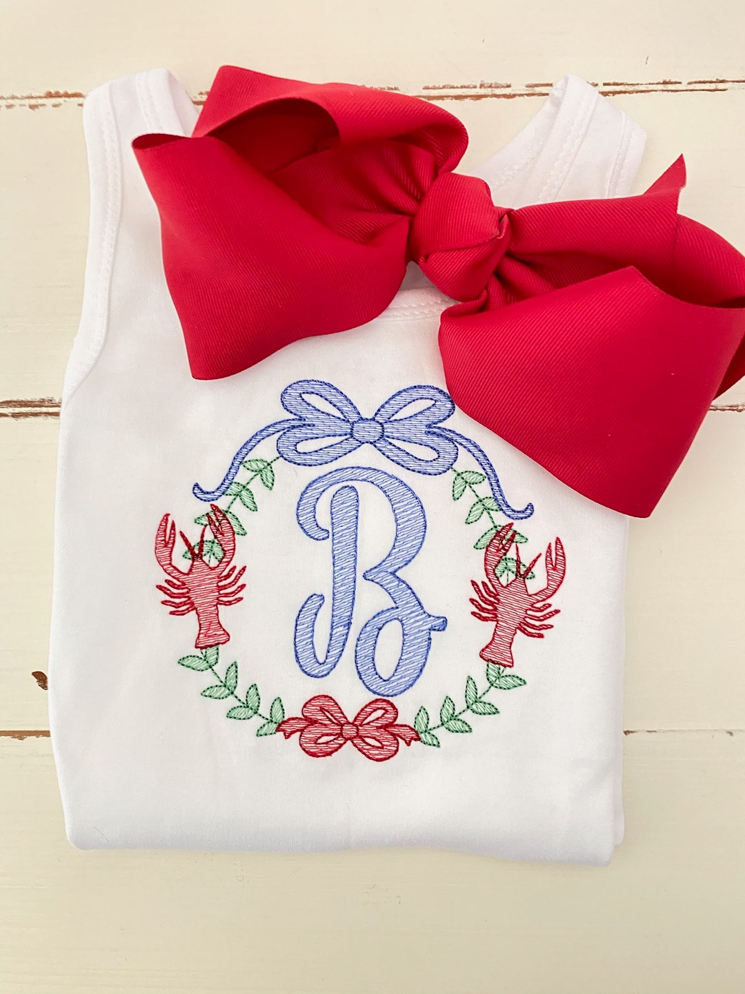 Girls Monogram Crawfish Shirt - Crawfish Boil Monogram Shirt - Crawfish ...