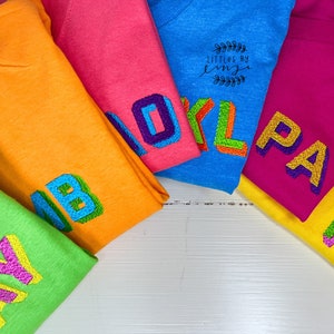 Kids Monogram T Shirt Embroidered Kids T Shirt Girls - Etsy