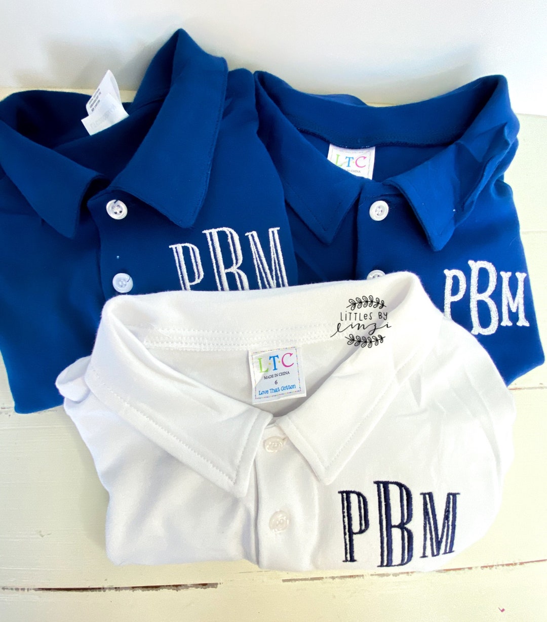 Boys Monogrammed Polo- Vacation Polo - Embroidered 3 Letter Monogram ...