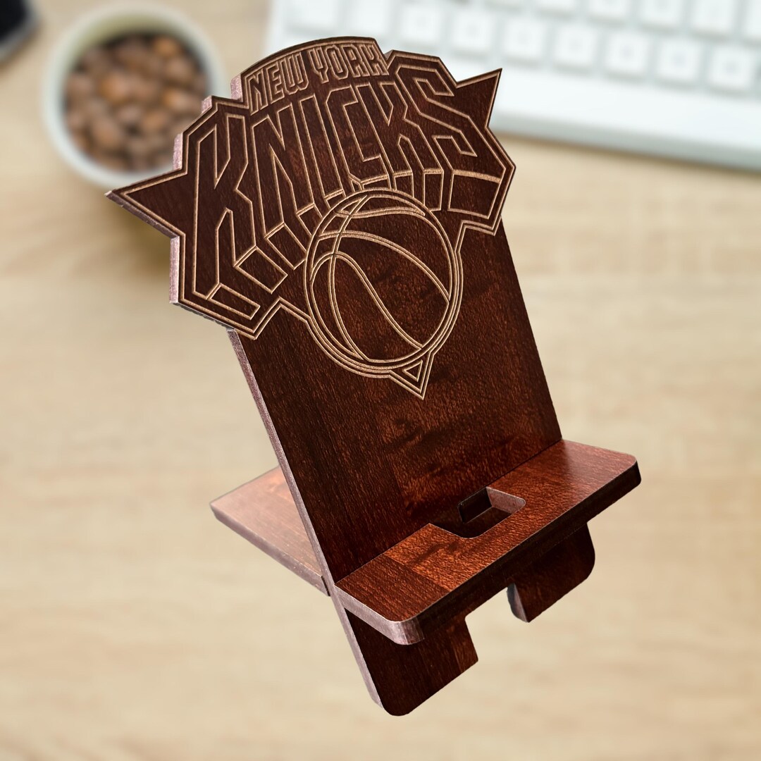 New York Knicks Engraved 1/4 Inch Thick Wood Cell Phone Stand - Etsy