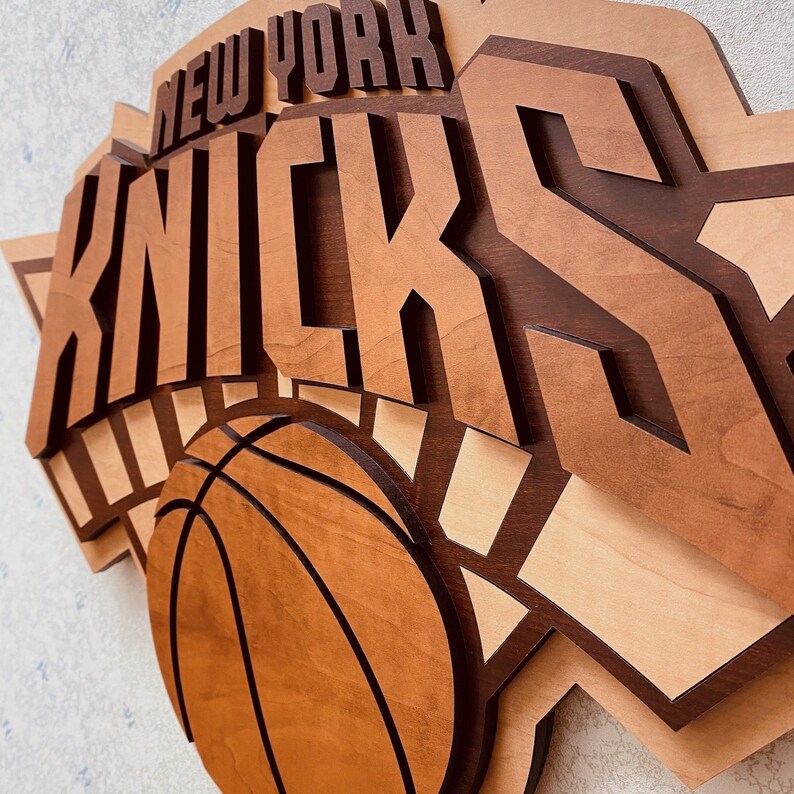 New York Knicks 3D and Inlay Wood Logo - Etsy