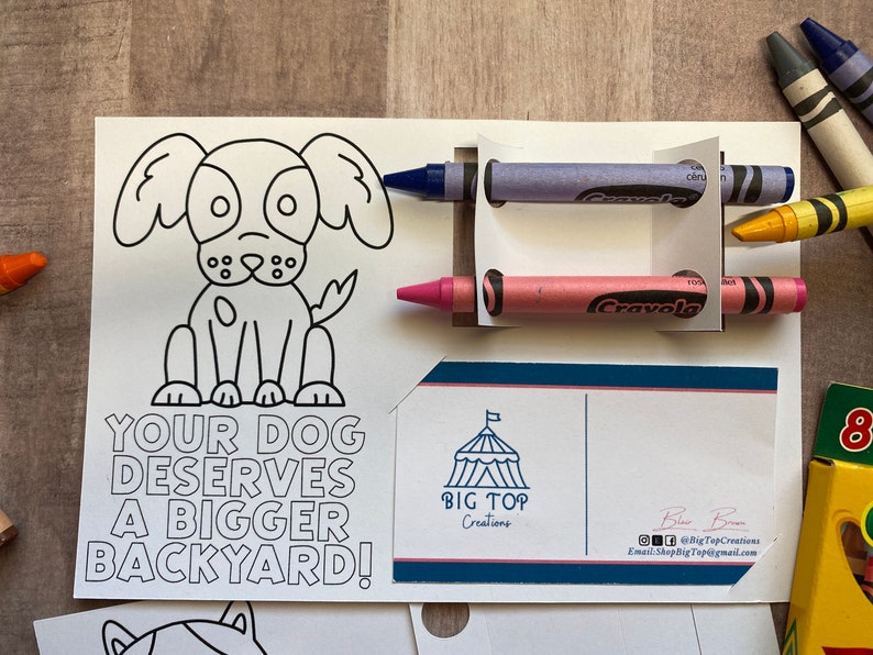 Kids Pet Open House Coloring Card Real Estate Dog Theme Marketing ...