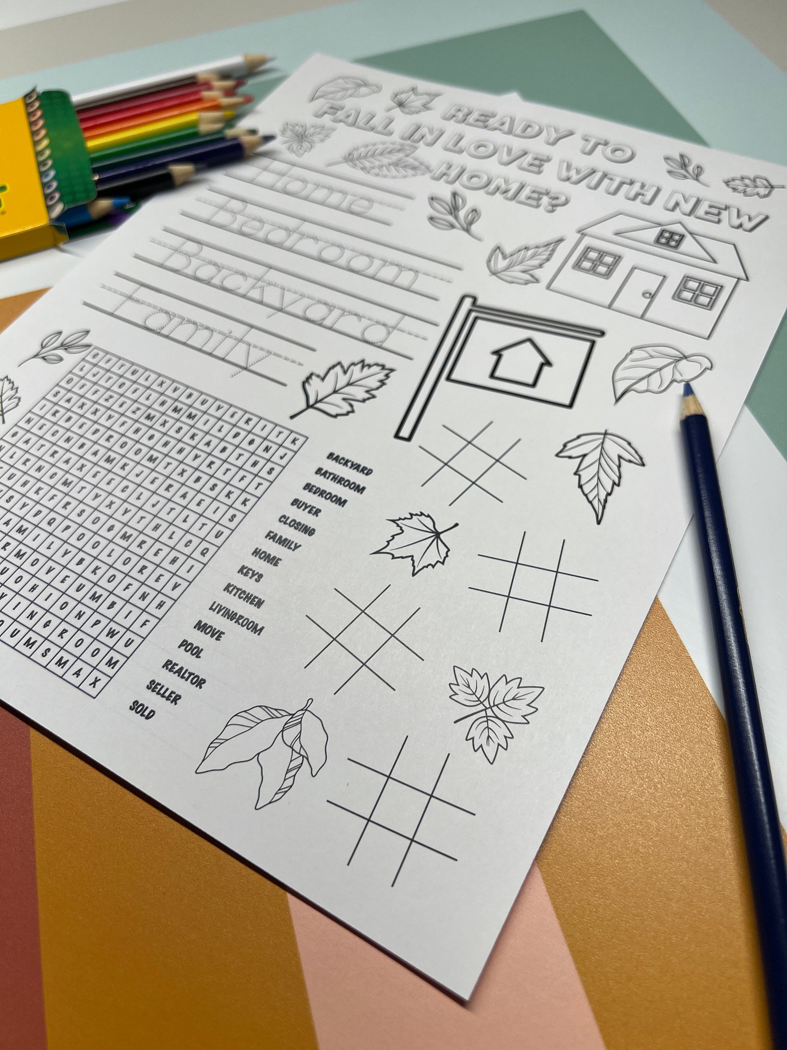 Open House Fall Kids Activity Page Realtor Open House Coloring - Etsy