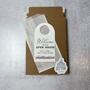 Water Bottle Promotional Tag Welcome to Our Open House Realtor Giveaway ...