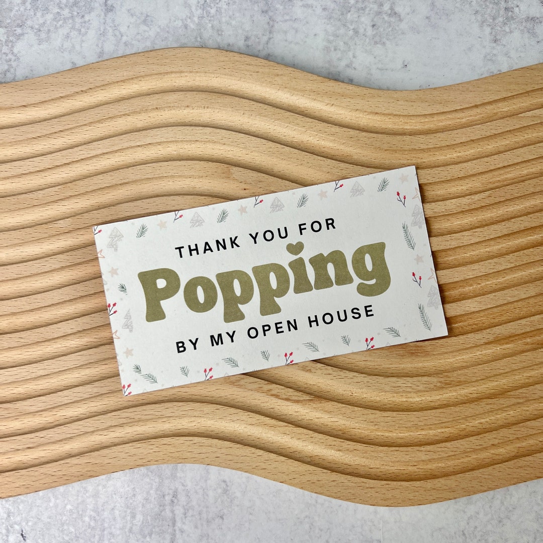 MY Open House Popcorn Tag Realtor Open House Popping by Christmas ...