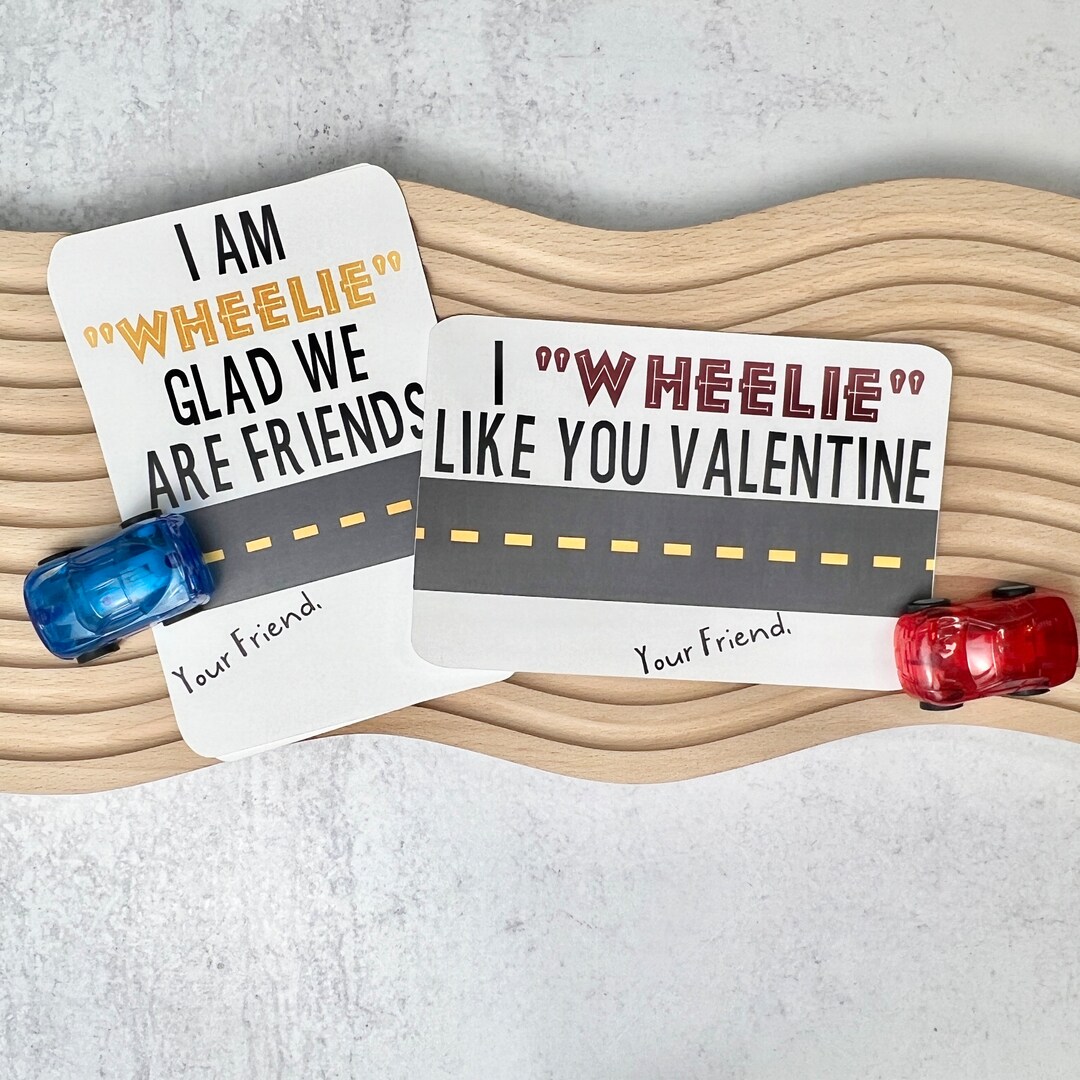Class Valentine Car Theme Kids Valentine Exchange Non Candy Valentine ...