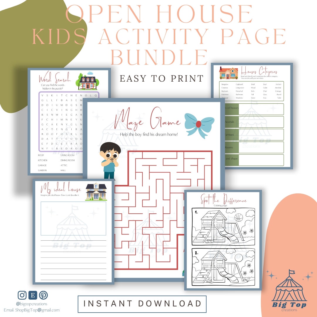Realtor Open House Printable Bundle Real Estate Open House Kids ...
