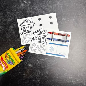 Open House Coloring Page Realtor Giveaway House Coloring Card Mortgage ...