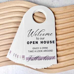 Water Bottle Promotional Tag Welcome to Our Open House Realtor Giveaway ...