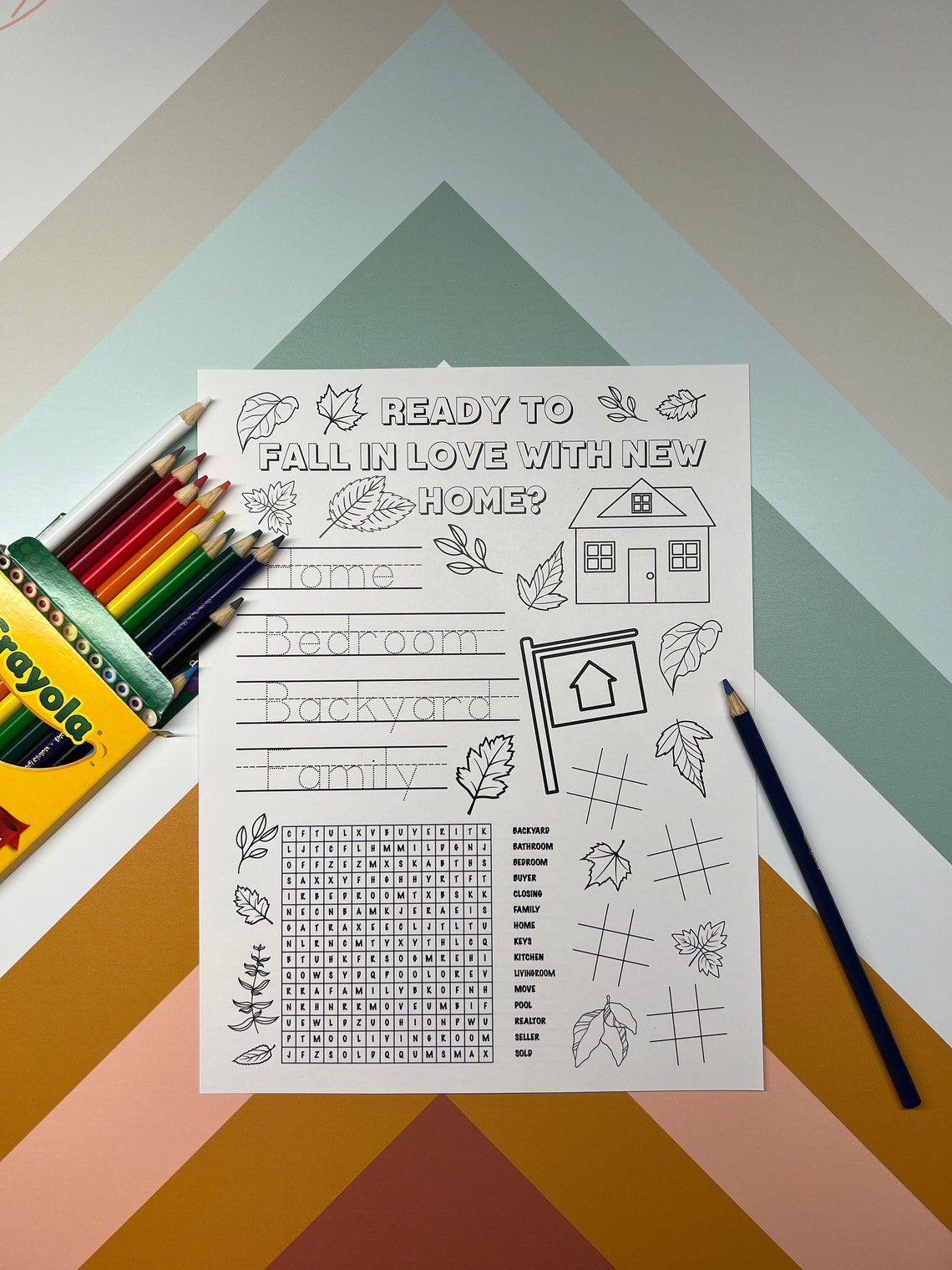 Open House Fall Kids Activity Page Realtor Open House Coloring - Etsy