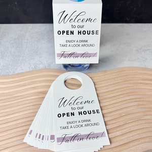 Water Bottle Promotional Tag Welcome to Our Open House Realtor Giveaway ...
