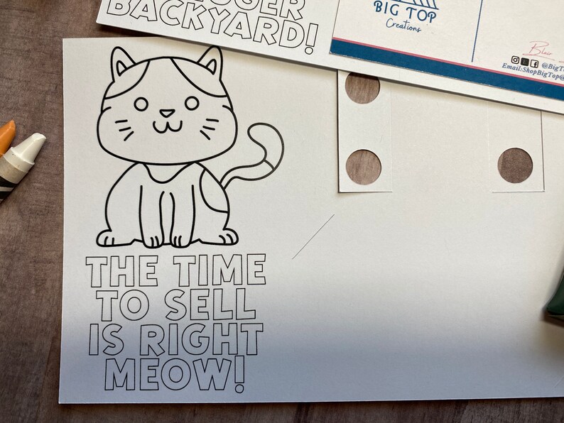 Kids Pet Open House Coloring Card Real Estate Dog Theme Marketing ...