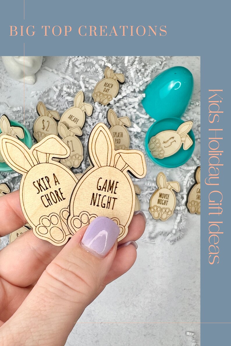 Easter Basket Tokens Wooden Reward Jar Tokens Easter Egg Fillers ...