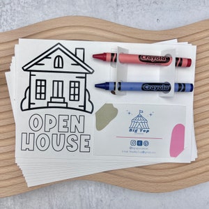 Open House Coloring Page Realtor Giveaway House Coloring Card Mortgage ...