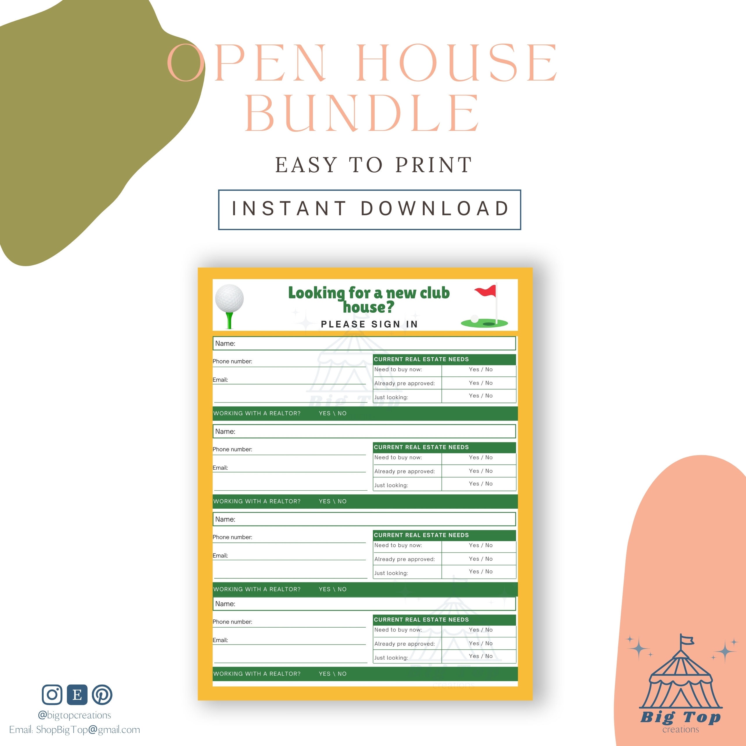 Open House Golf Theme Sign in Sheet Golf Welcome Sign Golf Theme ...