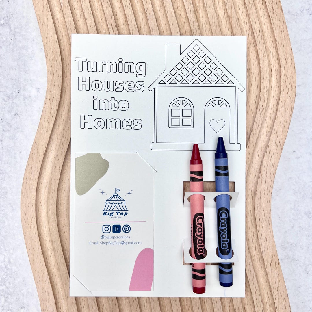 Realtor Coloring Card Activity Sheet Open House Kids Activity Craft ...
