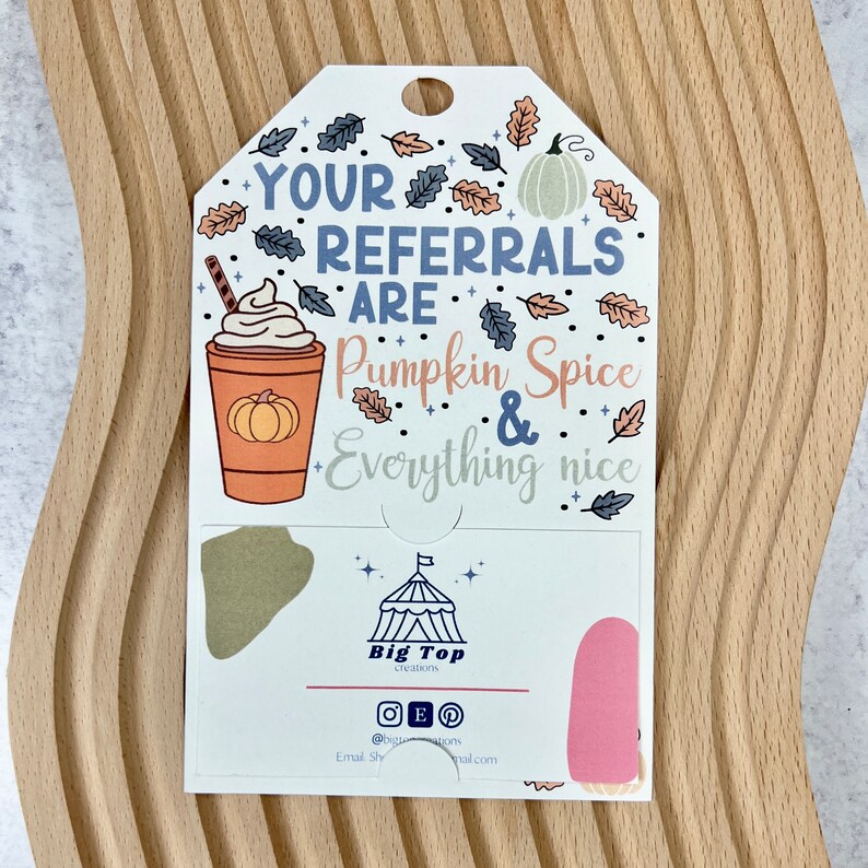 Realtor Referral Tag Pumpkin Spice Pop by Tag Business Card - Etsy