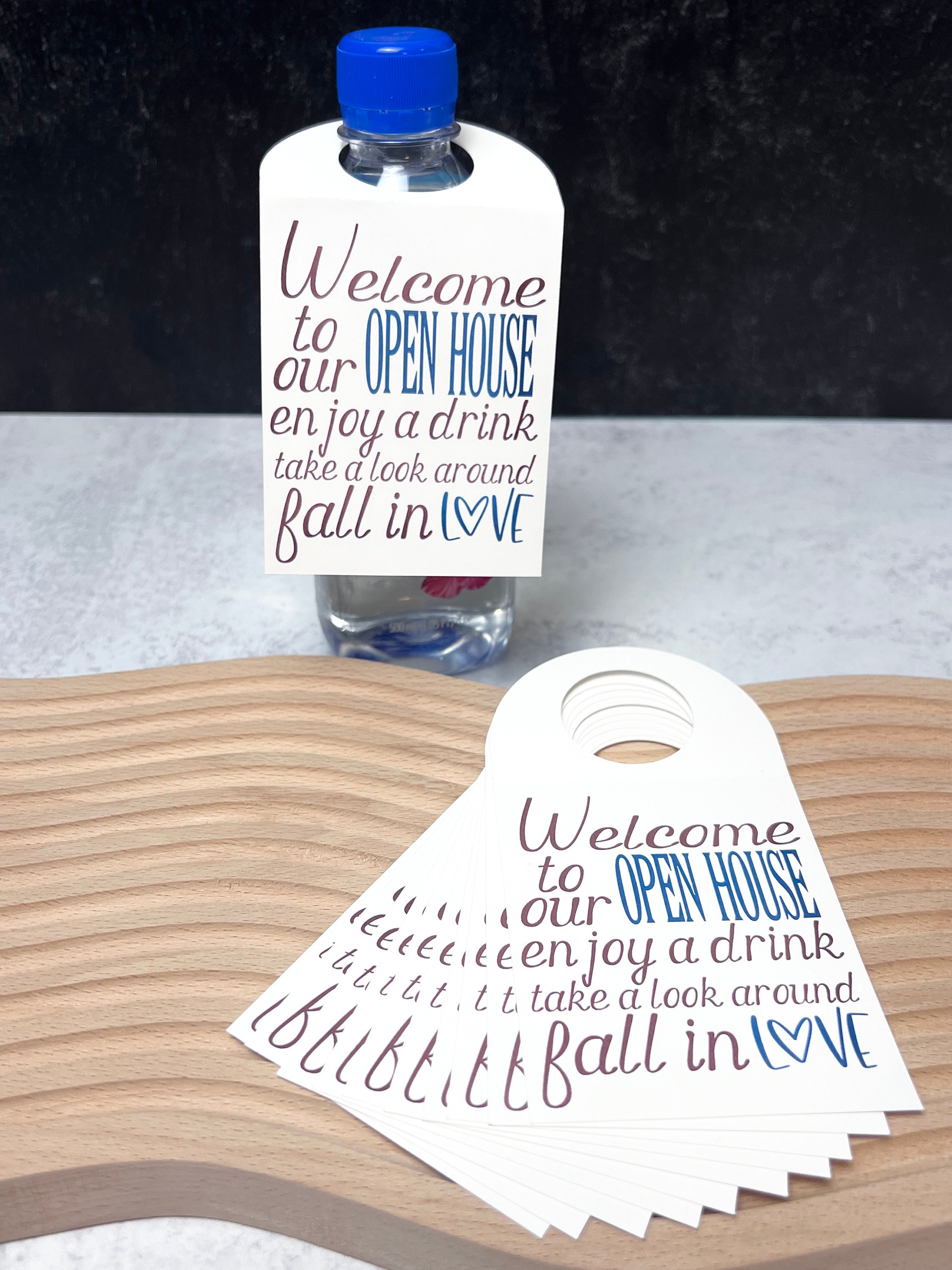Welcome to Our Open House Water Bottle Tag Marketing Real Estate ...