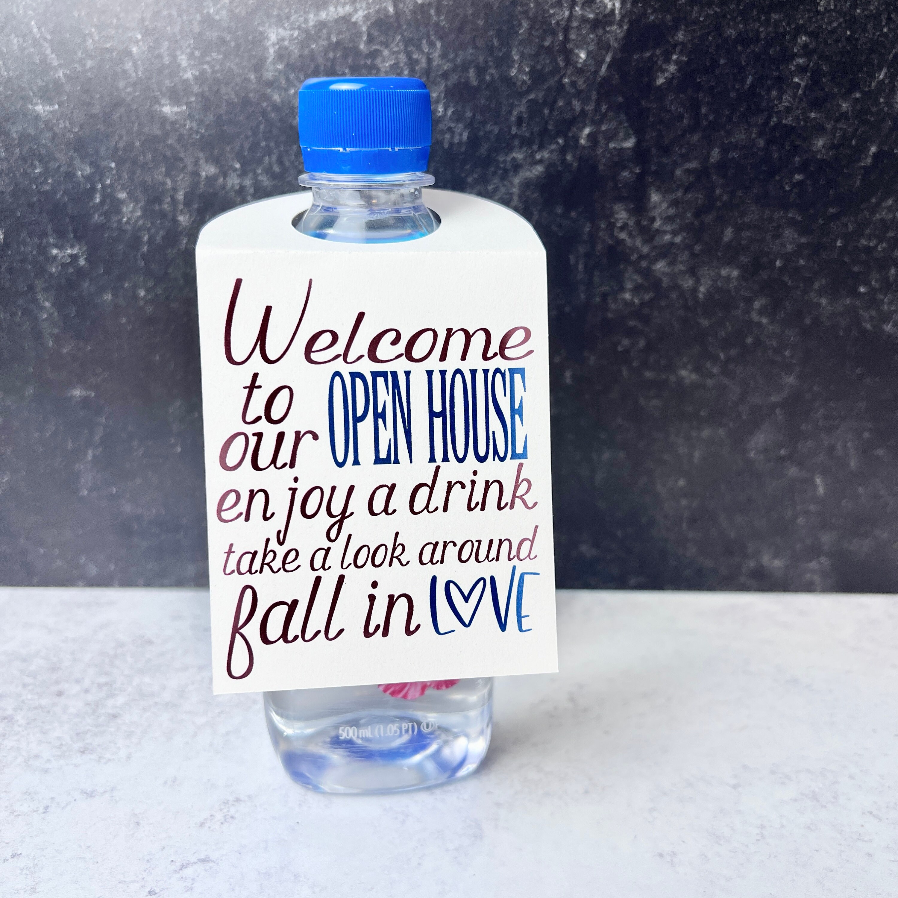 Welcome to Our Open House Water Bottle Tag Marketing Real Estate ...