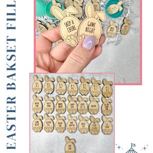Easter Basket Wooden Tokens for Kids Easter Egg Hunt Prize Tokens ...
