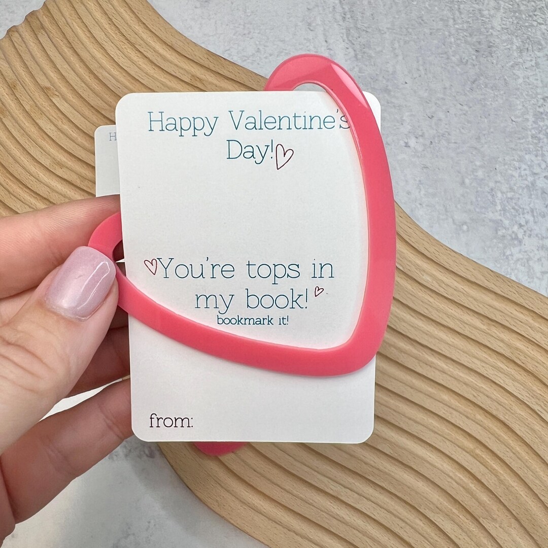 Valentines Day Bookmark Classroom Gift Heart Bookmark Kids Valentine ...
