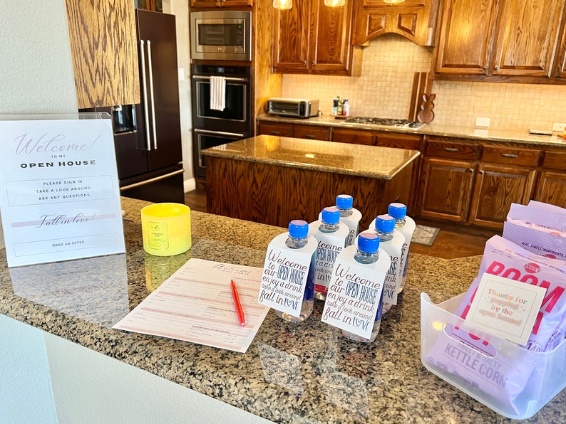 Welcome to Our Open House Water Bottle Tag Marketing Real Estate ...
