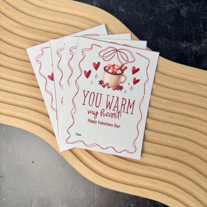 Classroom Hot Chocolate Valentine Printable Tag Digital Download Card ...