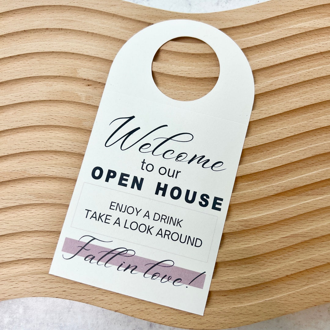 Water Bottle Promotional Tag Welcome to Our Open House Realtor Giveaway ...