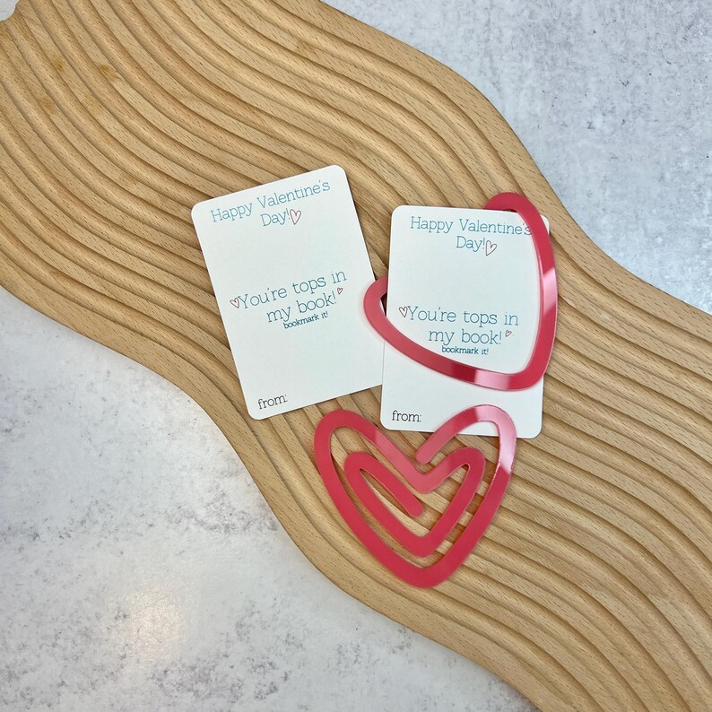 Heart Shaped Bookmark Valentine Day Classroom Gift Idea Perfect Reading ...