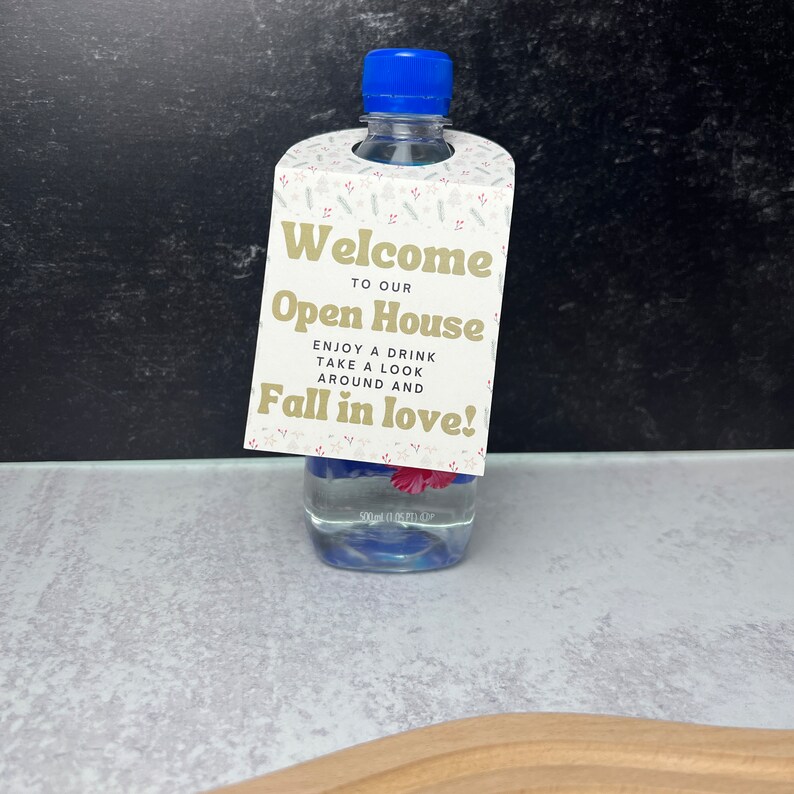 Welcome OUR Open House Water Bottle Tag Realtor Open House Client ...