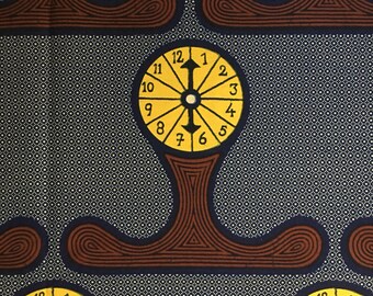 Clock print fabric | Etsy