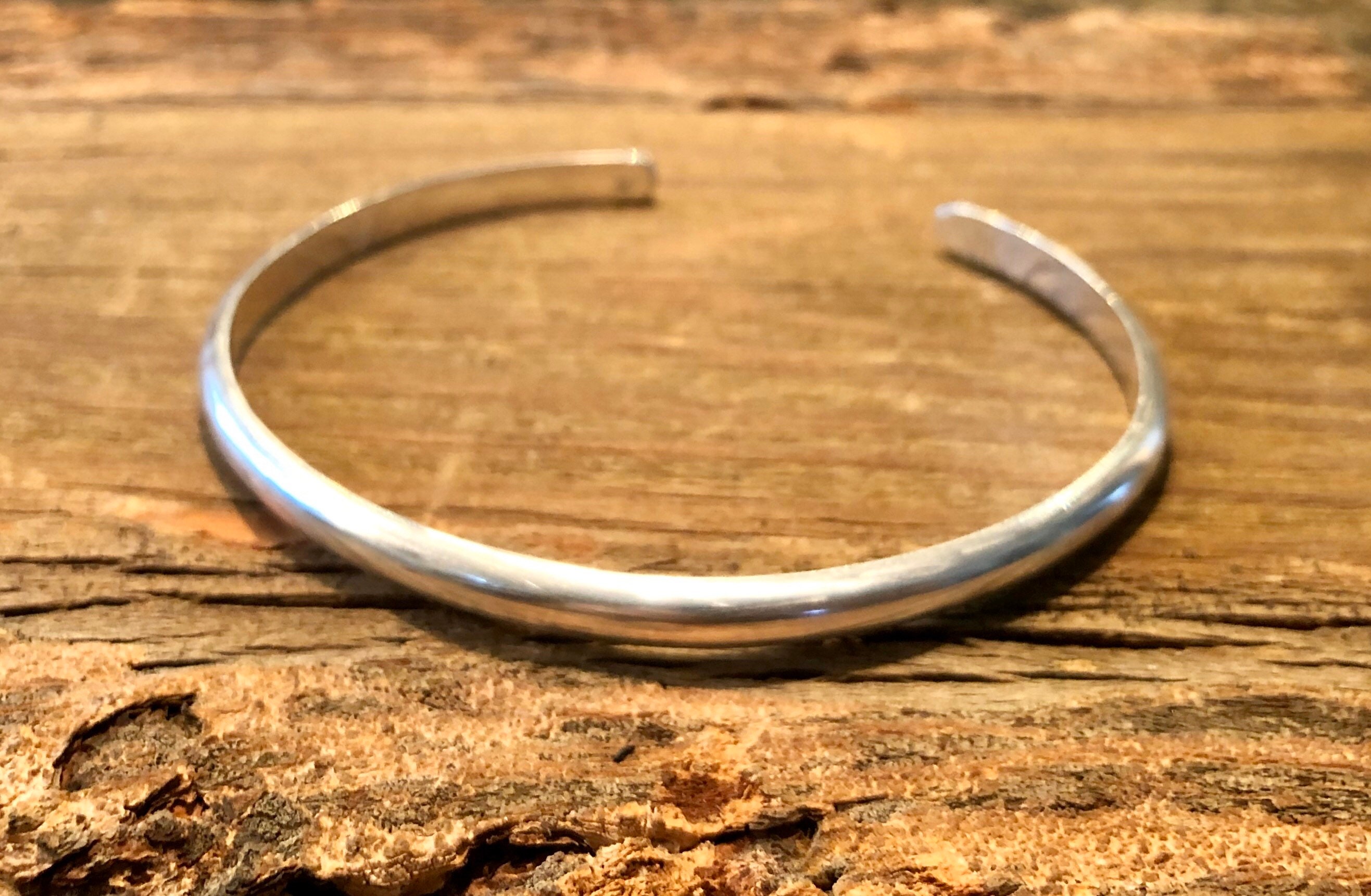 Thick Solid Sterling Silver Cuff Bracelet Stacking Unisex | Etsy
