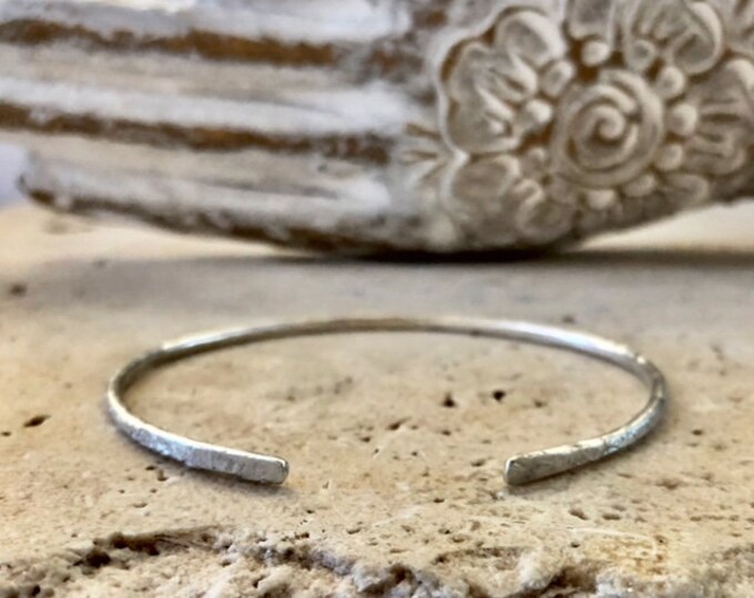 925 Sterling Silver Cuff Bracelet, Stacking Minimalist Bracelet ...